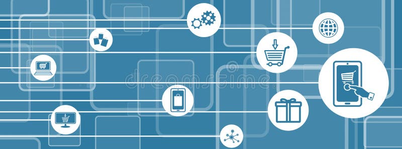 Concept of e-commerce stock illustration. Illustration of distribution ...