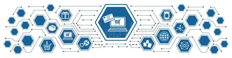 Concept of e-commerce stock illustration. Illustration of distribution ...