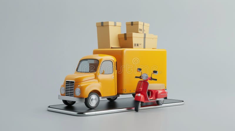 Concept of E-commerce, Delivery Service through a Mobile App, Vehicular ...