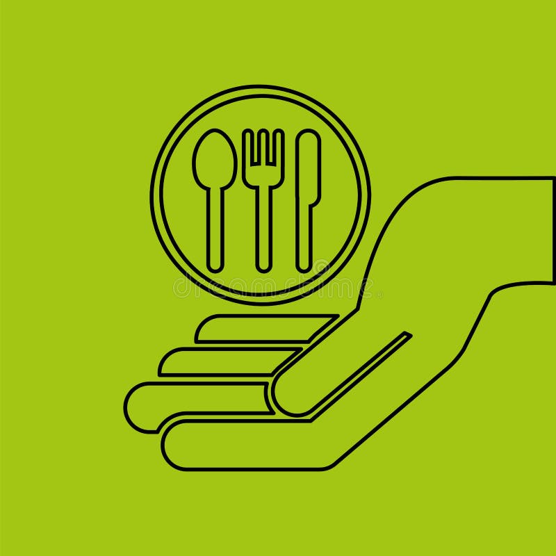 Concept E-commerce Hand with Restaurant Icon Stock Vector ...