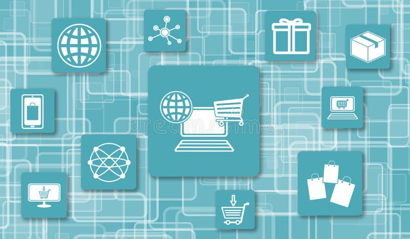 Concept of e-commerce stock image. Image of retail, computer - 222258523
