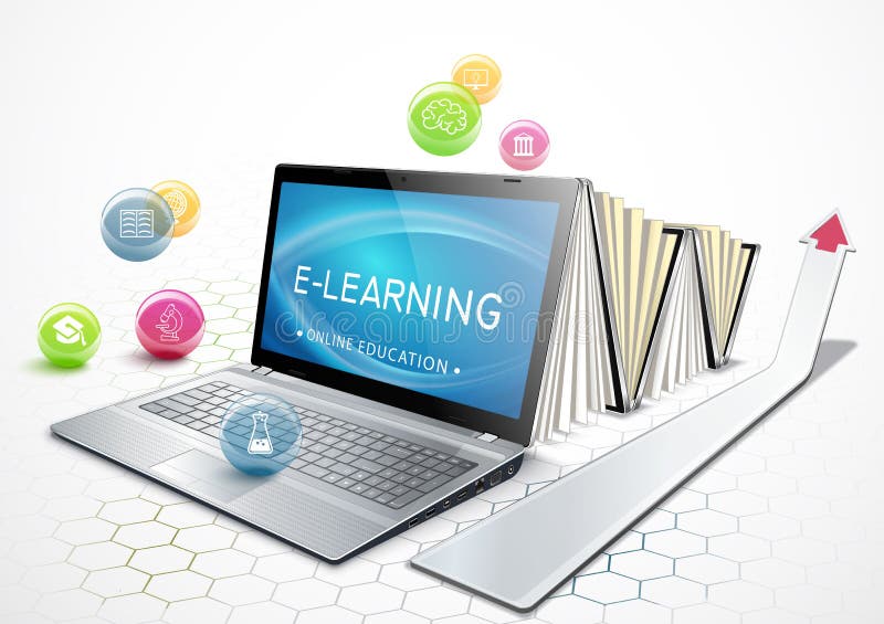 Laptop As a Book. the Concept of Learning . Online Education Stock ...