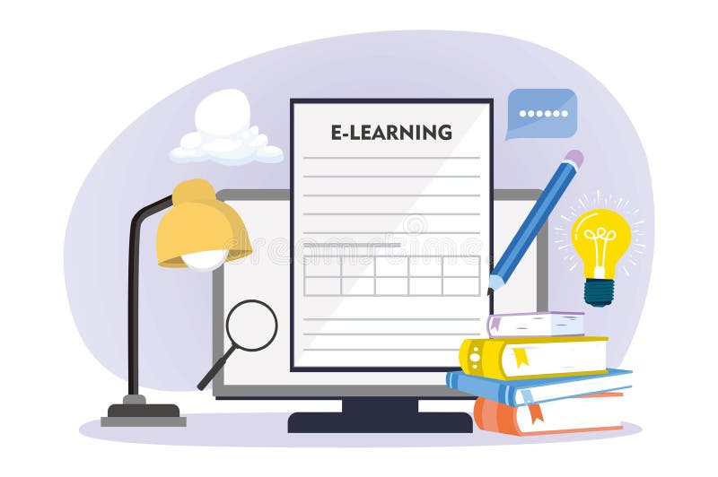 Concept of E-learning, Homework Assignment Stock Illustration ...