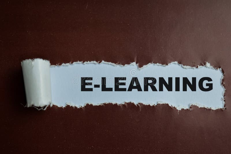 Concept of E-Learning Text Written in Torn Paper Stock Image - Image of ...