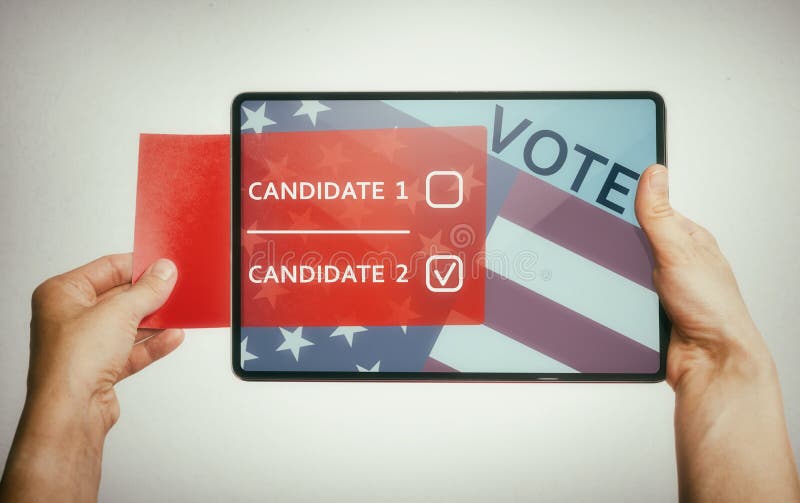 Concept of E-voting Via Digital Tablet Stock Photo - Image of people ...