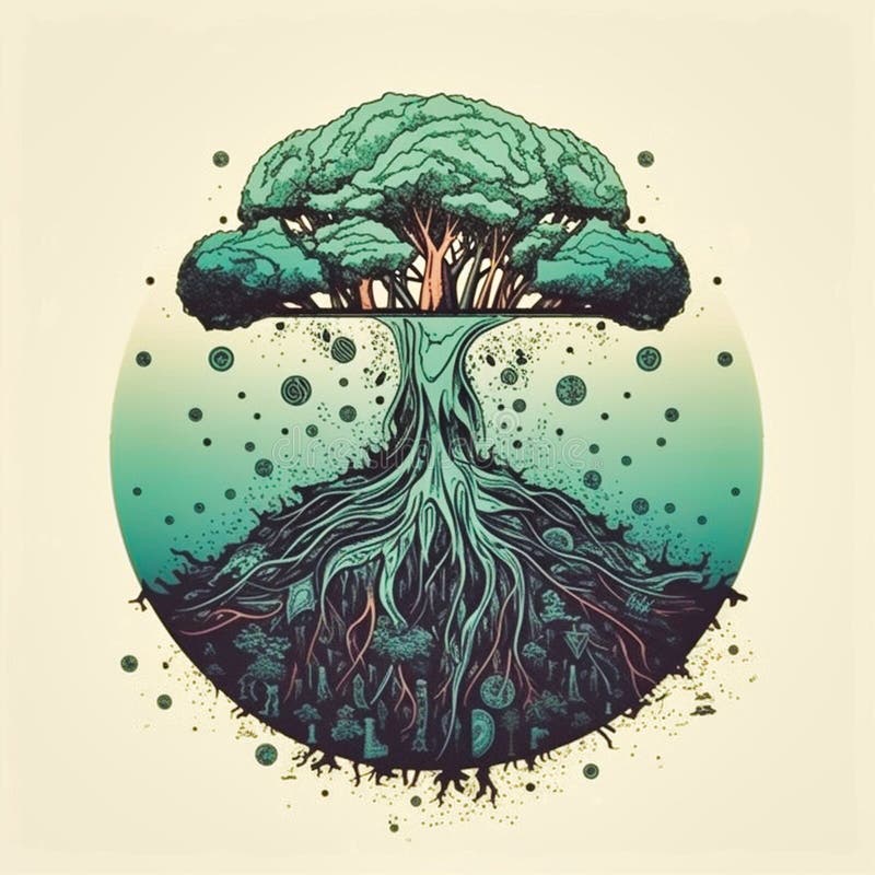 Concept of Earth Day Tree of Life, Generative AI Stock Illustration ...