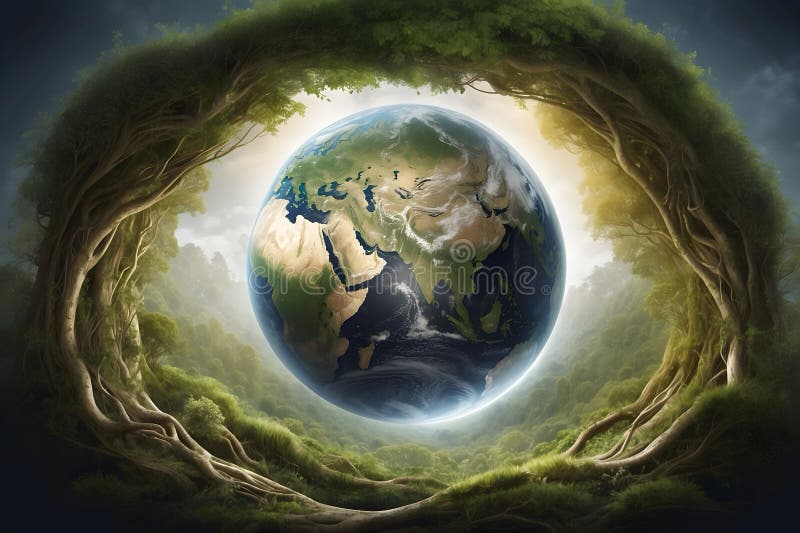A Concept of Earth Environment Day Stock Image - Image of tree, globe ...