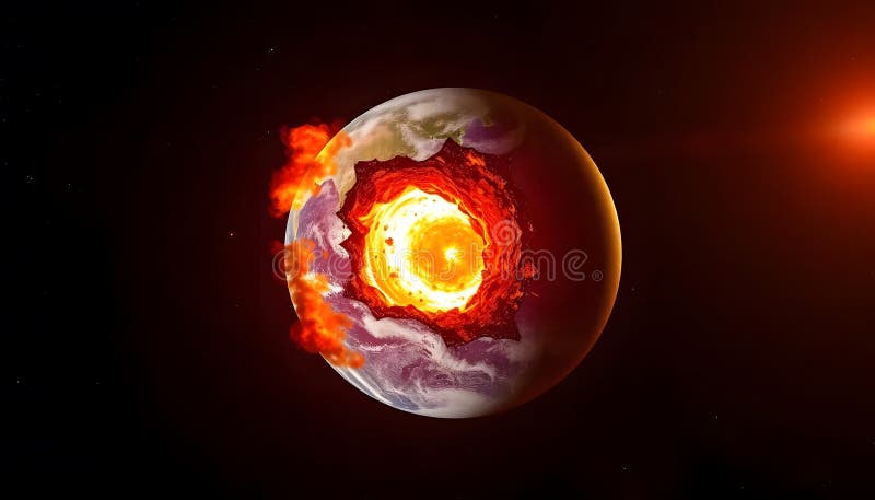 The Concept of the Earth Exploding because of the Apocalypse Stock ...