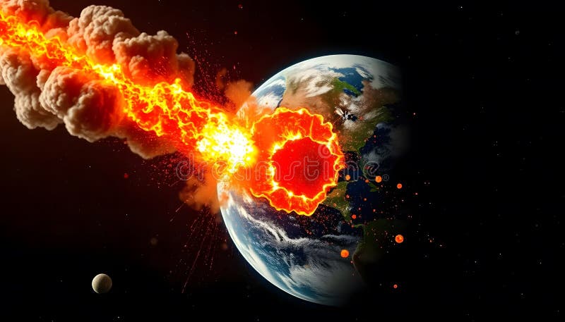 The Concept of the Earth Exploding because of the Apocalypse Stock ...