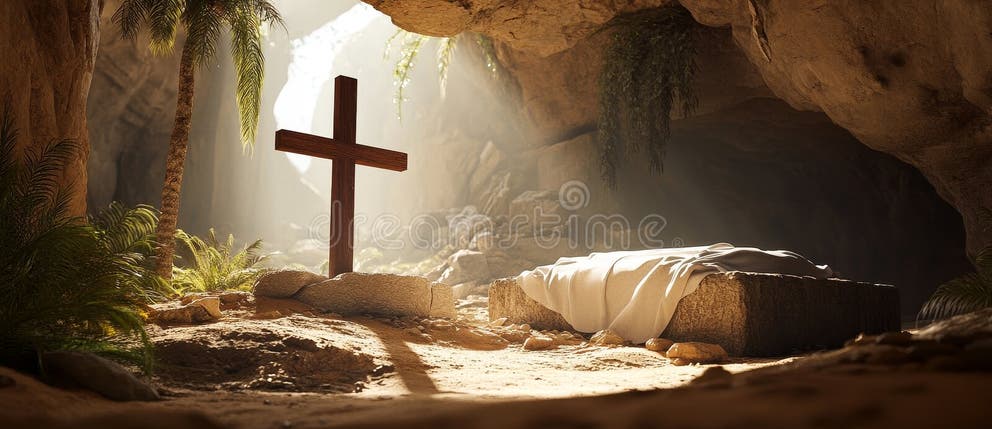 A Concept of Easter or Resurrection with the Empty Tomb of Jesus and ...