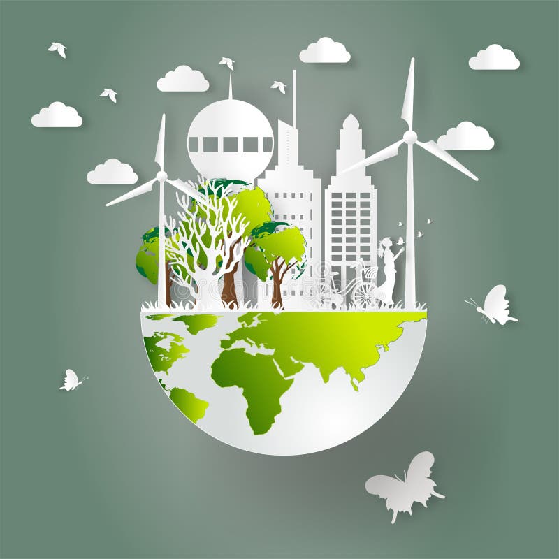 Concept of Eco,Creative Drawing World Map Global Ecological Concepts ...