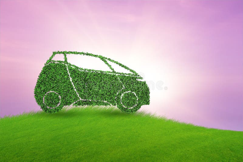 Concept of Ecological Electric Car Stock Illustration - Illustration of ...