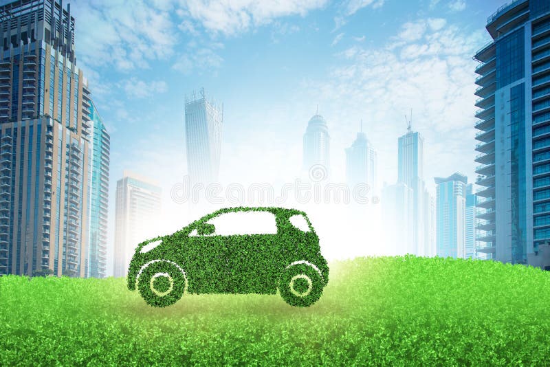 Concept of Ecological Electric Car Stock Illustration - Illustration of ...