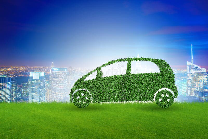 Concept of Ecological Electric Car Stock Illustration - Illustration of ...