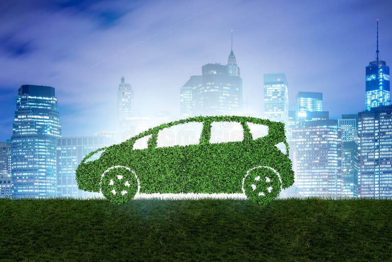Concept of Ecological Electric Car Stock Photo - Image of climate ...