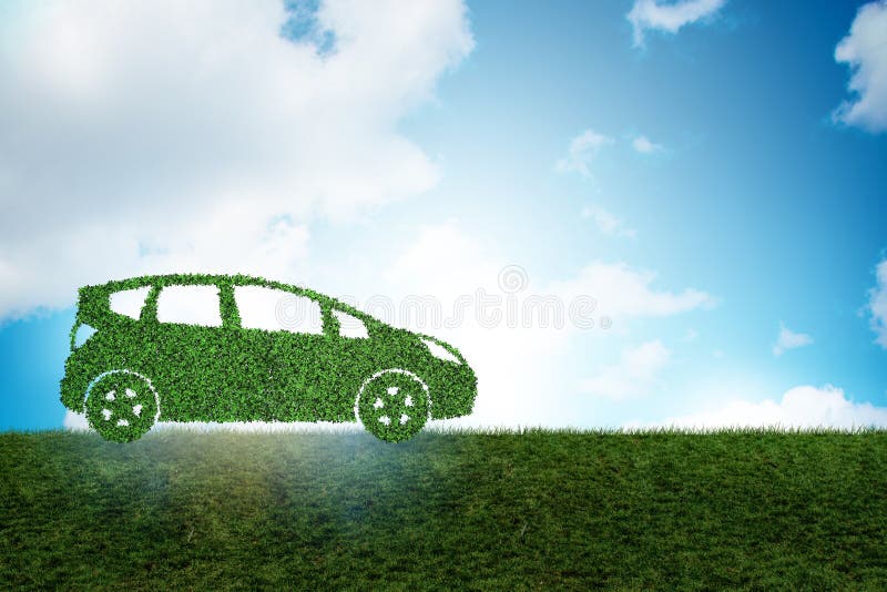 Concept of Ecological Electric Car Stock Illustration - Illustration of ...