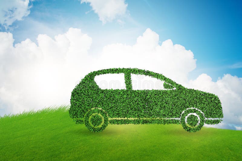 Concept of Ecological Electric Car Stock Illustration - Illustration of ...