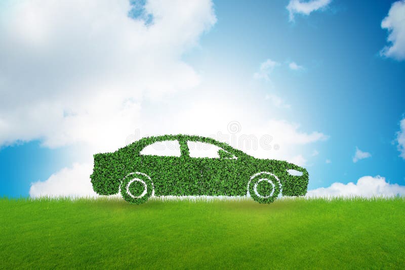 Concept of Ecological Electric Car Stock Illustration - Illustration of ...