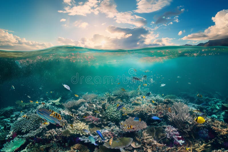 Concept of Ecological Planet with Clean Air and Clean Oceans Stock ...