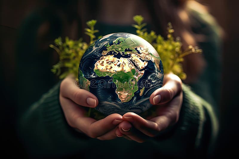 Concept Ecology Planet Clean Hands Human Earth Day Earth Stock ...