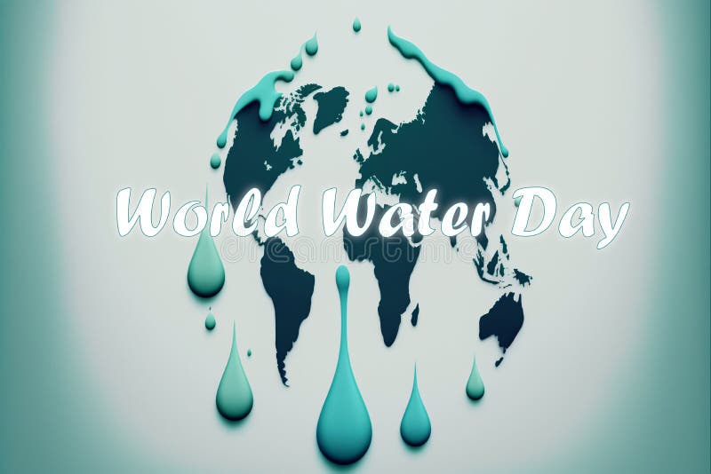 Concept of Ecology and World Water Day .Cartoon Art Stock Illustration ...