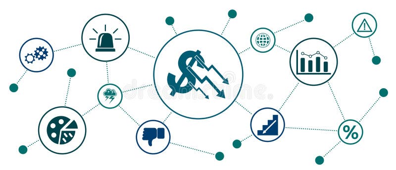 Concept of Economic Collapse Stock Illustration - Illustration of ...
