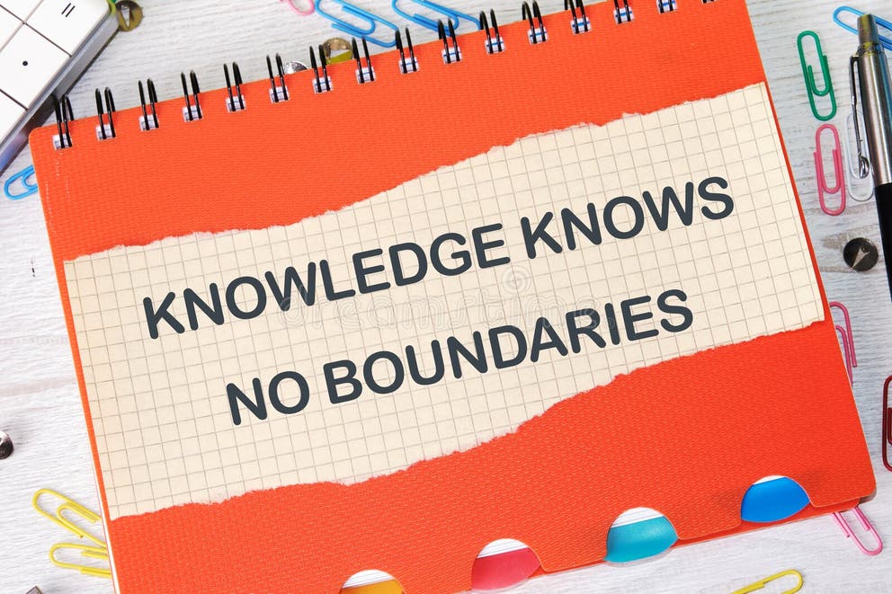 Concept of Education Emphasized with a Notebook Promoting the Idea that Knowledge Knows No ...