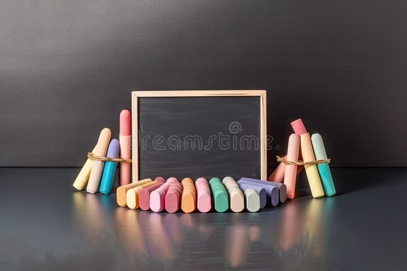Concept Education School Back Chalk Colorful Chalkboard Blank Stock ...