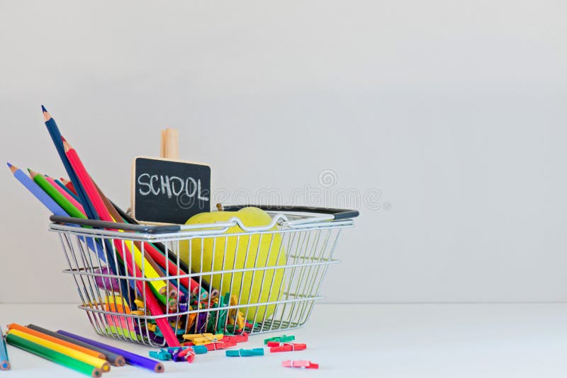 Concept of Education. Shopping Back To School Stock Photo - Image of ...