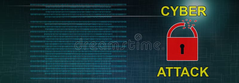 Concept een cyberaanval stock illustratie. Illustration of code - 122592478