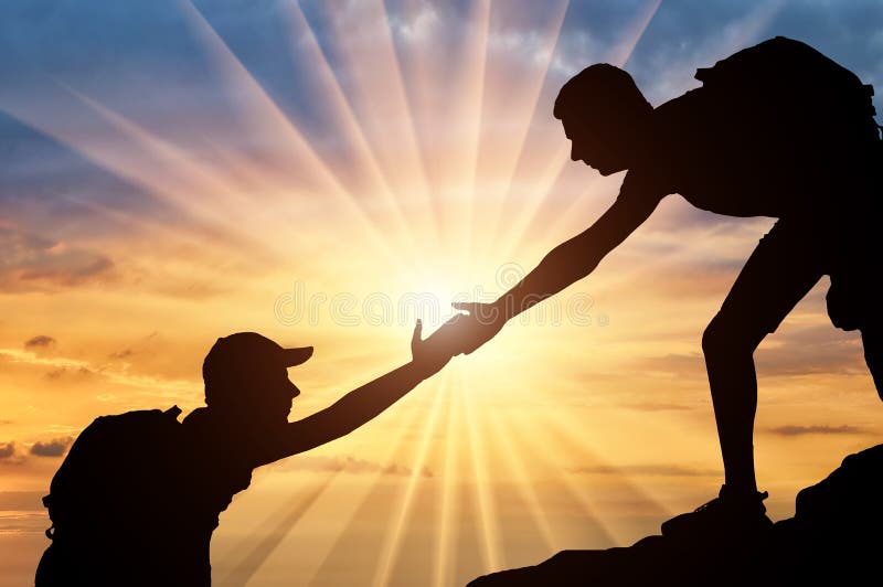 Concept een helpende hand stock illustratie. Illustration of begrip ...