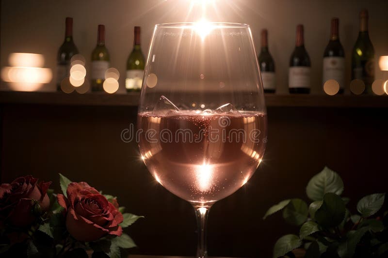 Effervescent Elegance a Captivating Display of Sparkling Rose Wine.AI ...