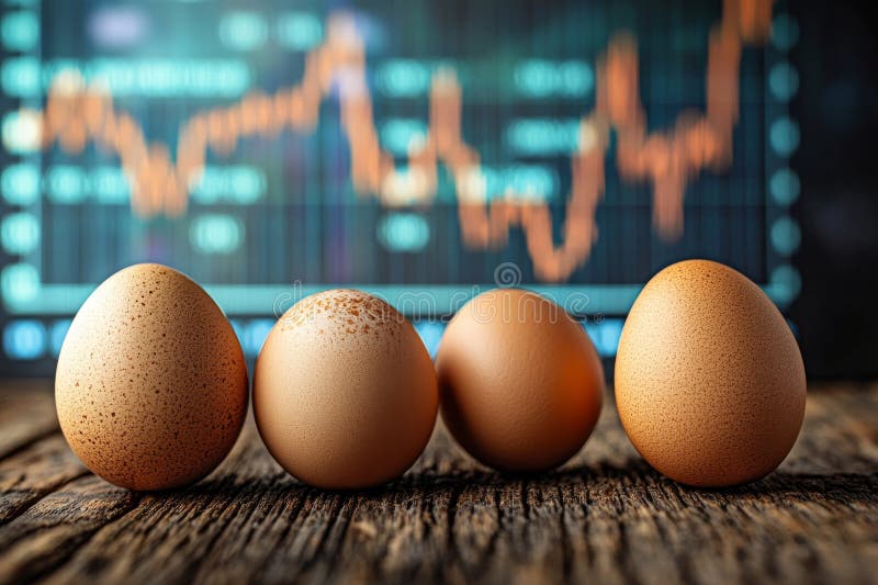 The Concept of Egg Prices, with Eggs Positioned in Front of a Blurred ...