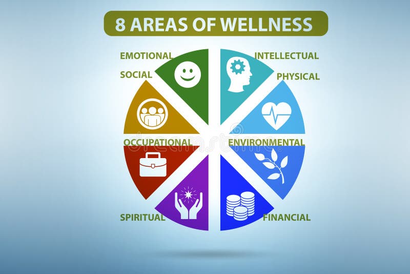 Concept of Eight Areas of Wellness Stock Illustration - Illustration of ...
