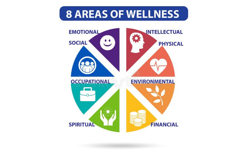 Concept of Eight Areas of Wellness Stock Illustration - Illustration of ...