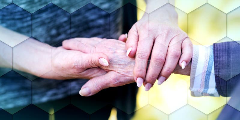 Concept of Elderly Support, Geometric Pattern Stock Image - Image of ...