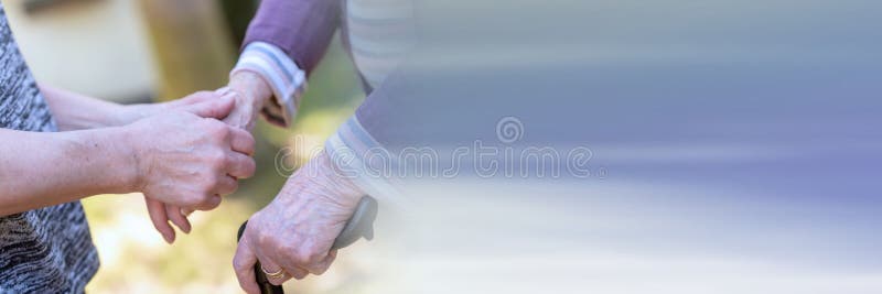 Concept of Elderly Support; Panoramic Banner Stock Image - Image of ...