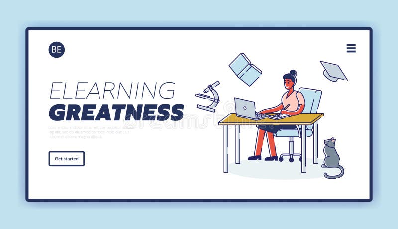 Concept of Elearning and Self Education. Website Landing Page Stock ...