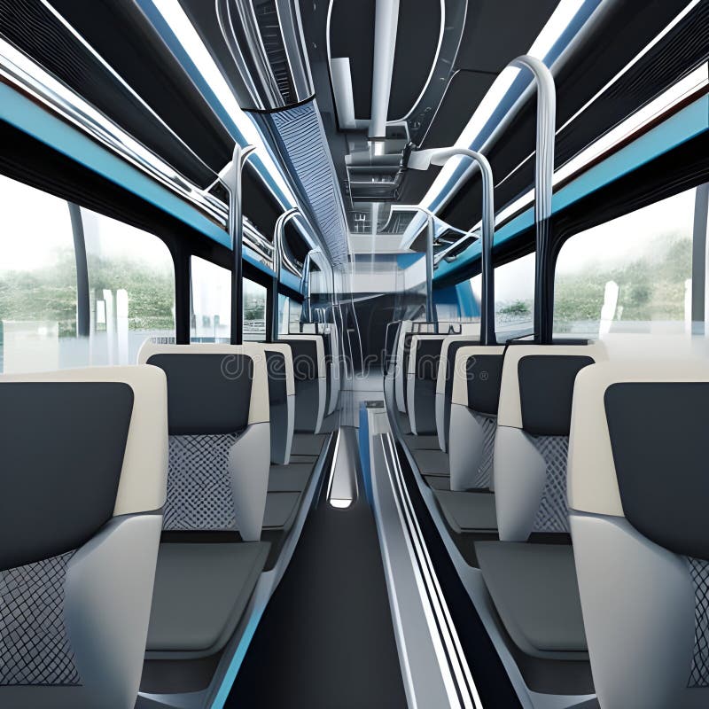 Concept Electric Bus, Generative Ai Stock Illustration - Illustration ...