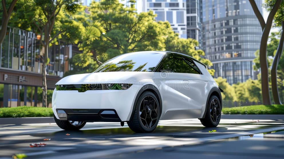 Concept of Electric Car in the Future 2050, Compact Light Hatchback ...