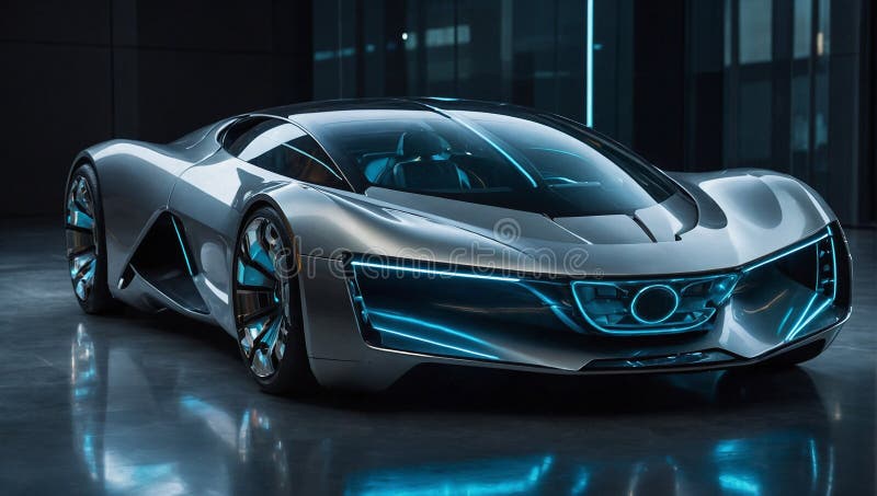 Concept Electric Super Car Autonomous Vehicle. Future and Advance ...