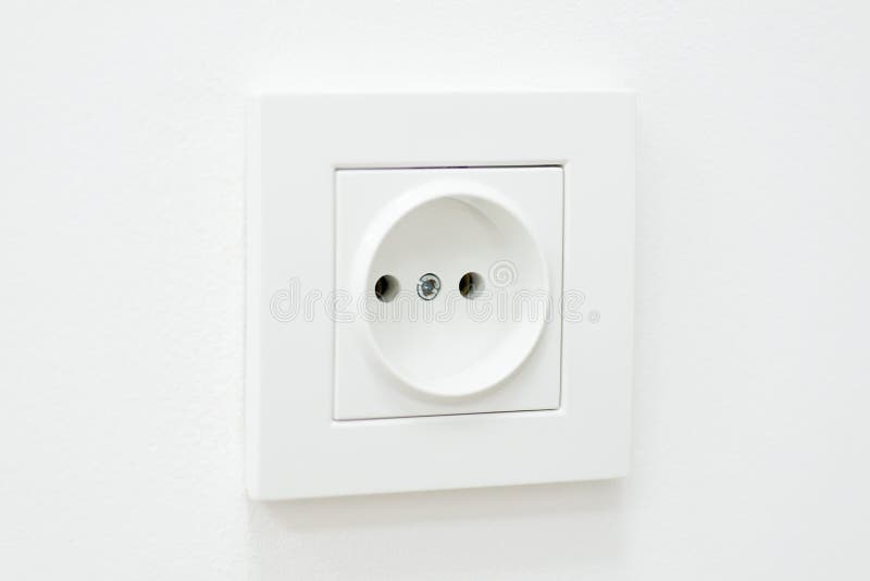 Close Up of White Electric Outlet on White Background Stock Photo ...