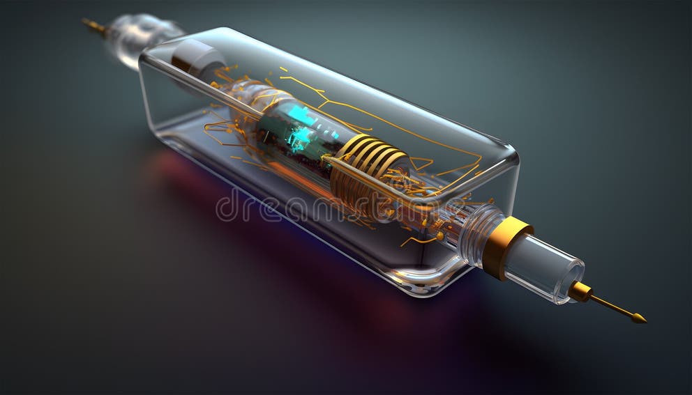 Concept of Electronic Syringe. Microchip Implanter Stock Illustration ...