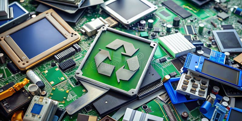 Concept of Electronics E Waste and Recycling AI-Created Content Stock ...