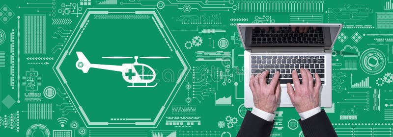 Concept of emergency stock image. Image of danger, laptop - 242852247