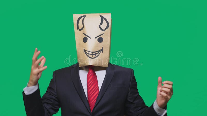 Concept of Emotion, Gestures. a Man with a Package on His Head, with a ...