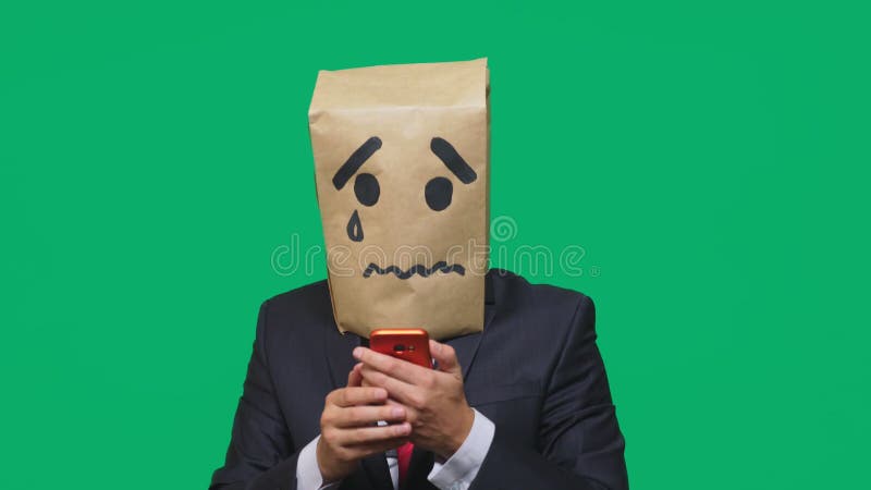 Concept of Emotion, Gestures. a Man with a Package on His Head, with a ...