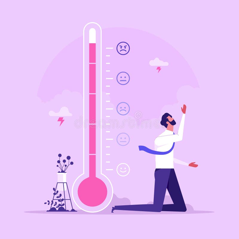 Thermometer Emotional Scale Satisfaction Level. Face Emotion Happy ...