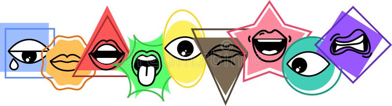 Concept of Emotions Figures Stock Illustration - Illustration of mouth ...