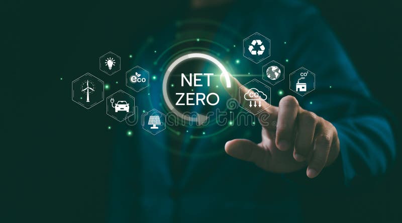 Concept of Emphasizes Sustainable Innovation and Carbon Neutrality. Man ...